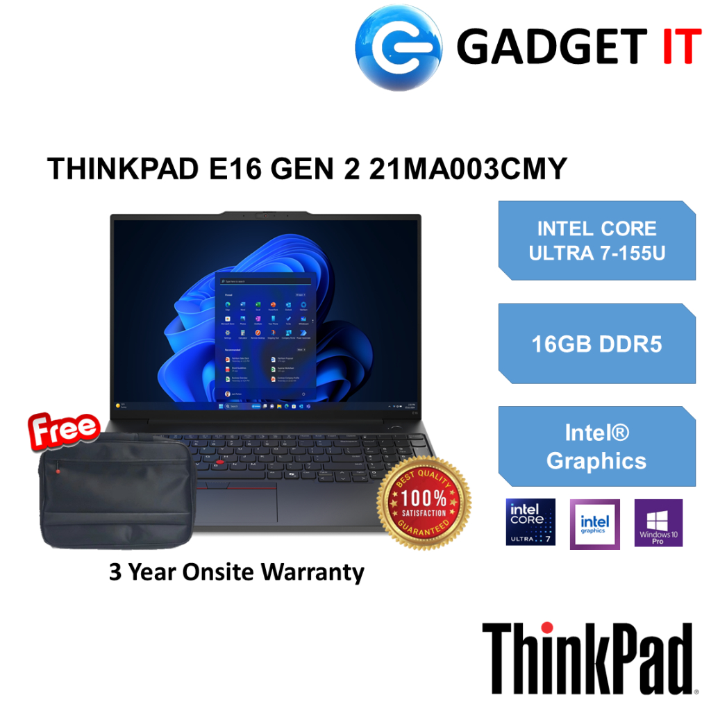 LENOVO THINKPAD E16 GEN 2 21MA003CMY LAPTOP (CU7-155U,16GB,512GB SSD,16 ...