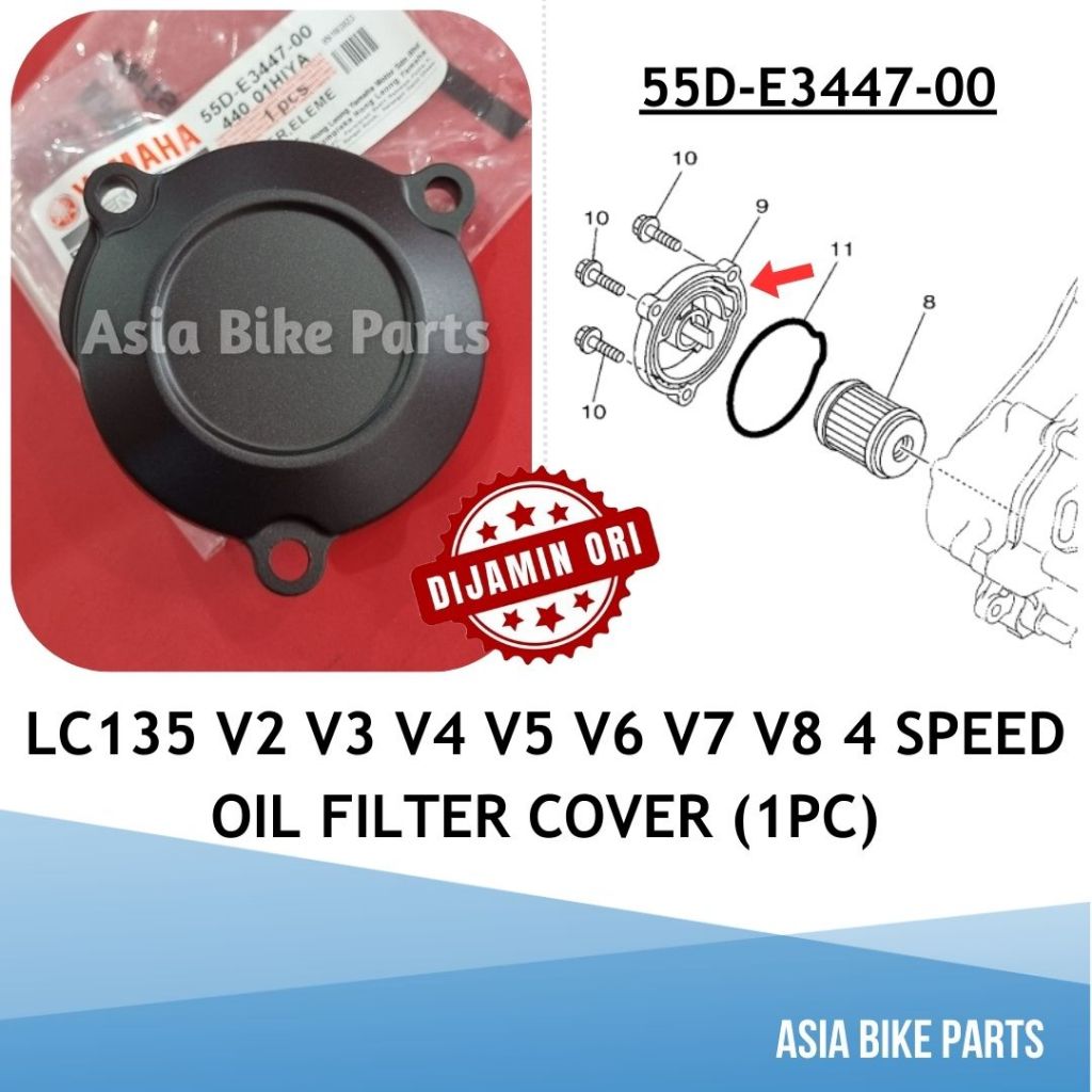 Yamaha Original LC135 V2-V8 4 Speed Cover Oil Filter Cap Matt Black ...