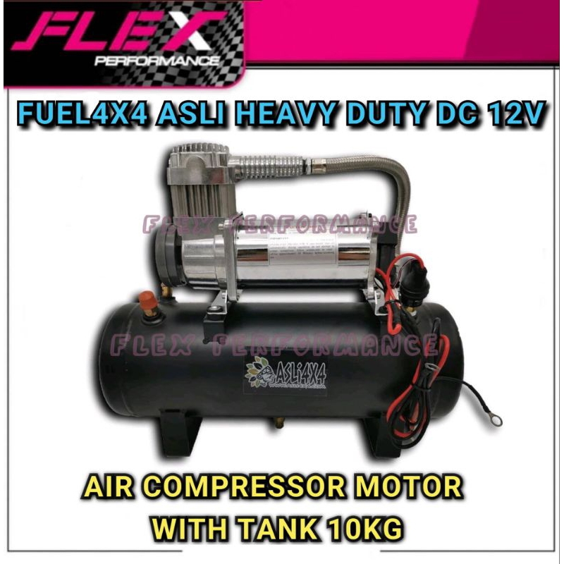 FUEL4X4 ASLI HEAVY DUTY DC 12V AIR COMPRESSOR MOTOR WITH TANK 10KG 4X4 ...