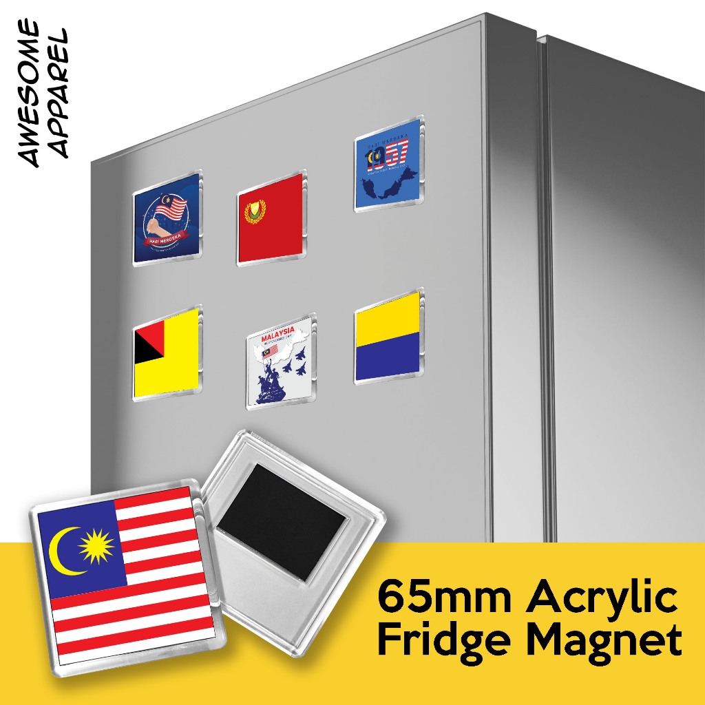 Hari Merdeka Malaysia Day Square Fridge Magnet 65mm Design (AFM026 ...