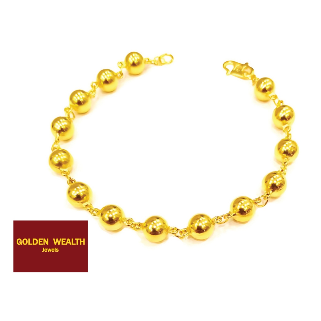 💯916 Gelang Tangan Boba Emas 916 Gold Bracelet 黄金元珠手链 | Shopee Malaysia