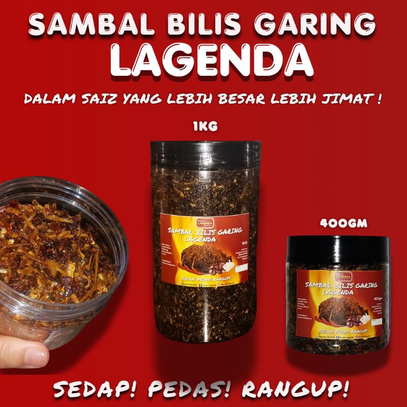 🔥 SAMBAL BILIS GARING LAGENDA (400GM/1KG) | Shopee Malaysia
