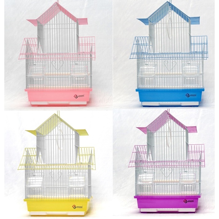 TRIANGLE ROOF Bird Cage Parrot Budgie Cage Sangkar Burung Baji Mini ...