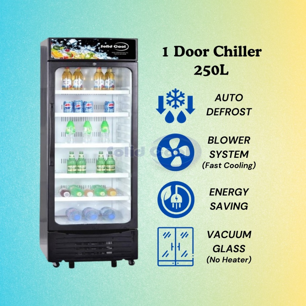 [ SOLID COOL ] 1 DOOR CHILLER 250L | BUAH SAYUR MINUMAN BUNGA FRUITS ...