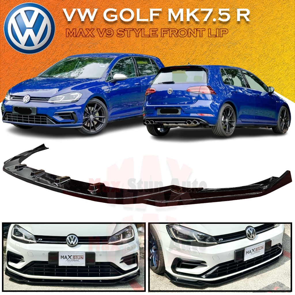 VOLKSWAGEN GOLF MK7.5 R MAXTON V9 FRONT LIP BUMPER SKIRT LIP DEPAN VW ...