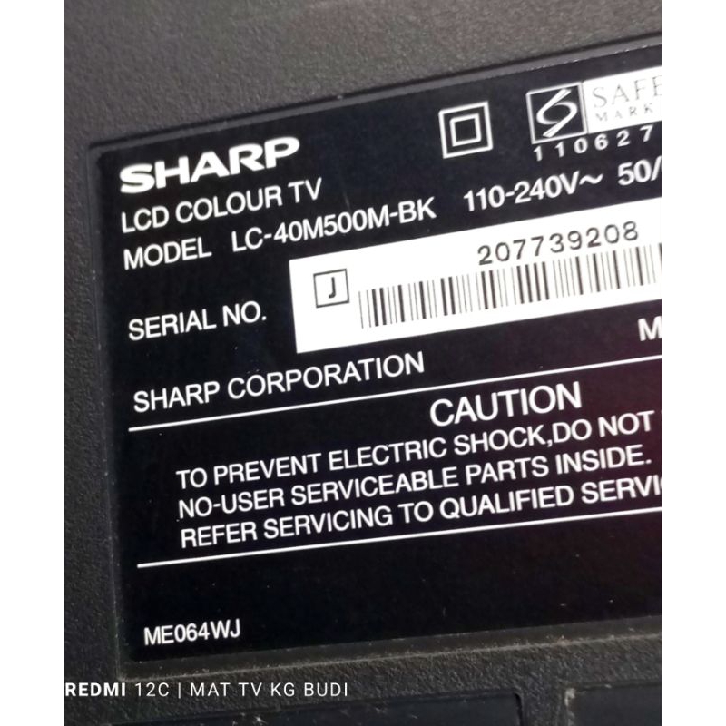 SHARP LCD LC-40M500M-BK(USED SPARE PARTS) | Shopee Malaysia