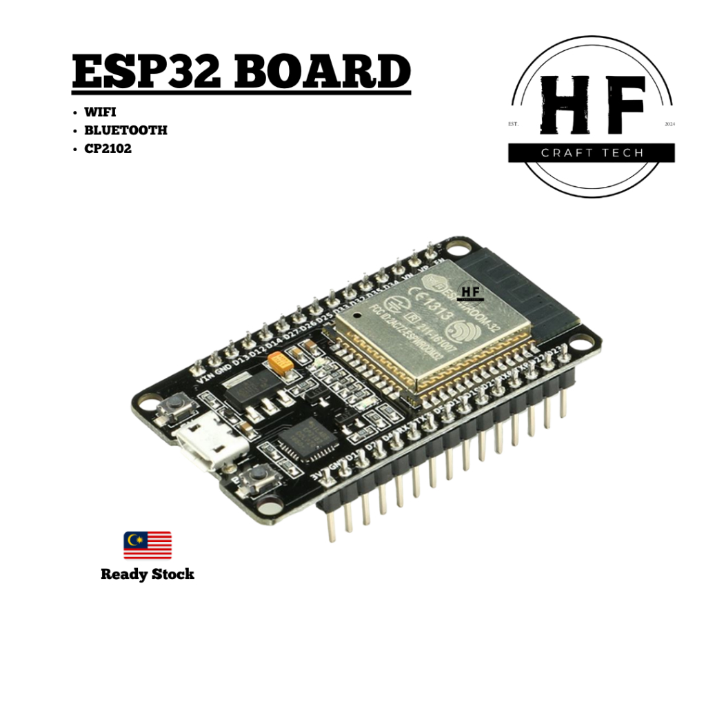 ESP32 [WIFI + Bluetooth] IoT development board NODE-MCU ESP-WROOM-32 [READY STOCK - HF CRAF TECH ...