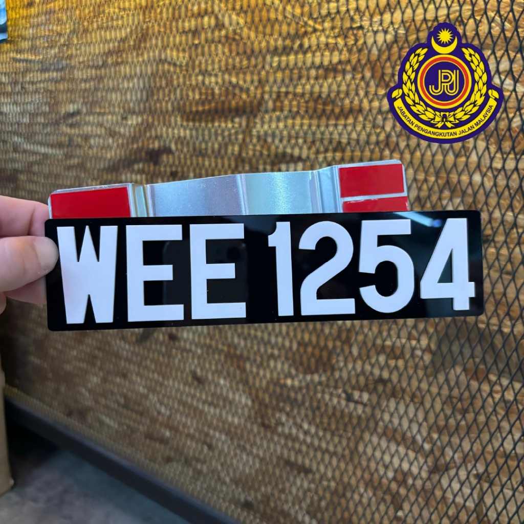No Plate Depan Dada Kristal Timbul Nombor Putih JPJ Lepas | Shopee Malaysia