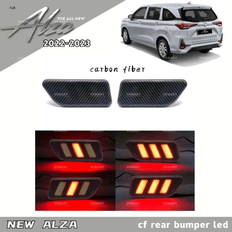PERODUA ALZA 2022-2024 Carbon Fiber Rear Bumper Led Lamp (Brake ...