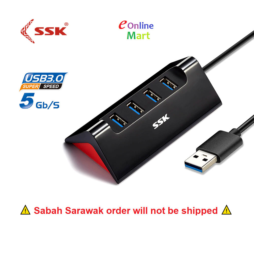 SSK USB 3.0 5Gbps SuperSpeed 4-Ports USB HUB 1 to 4 port USB Splitter 3 ...