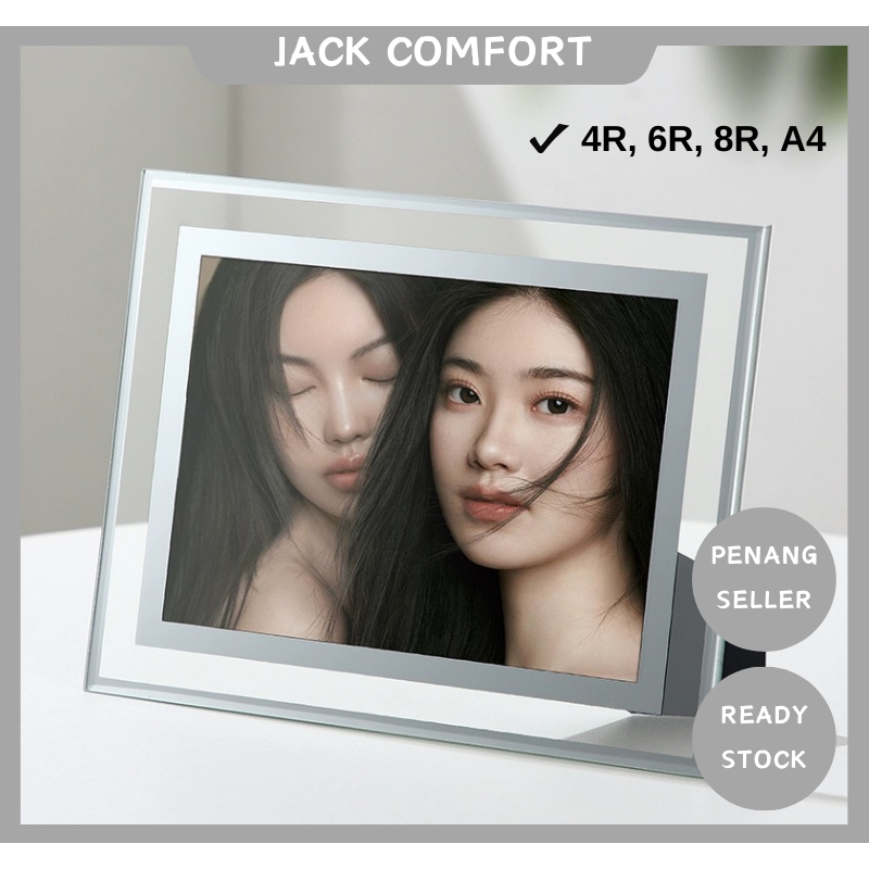 Premium Photo Frame Crystal Glass Home Decor 4R / 6R / 8R / A4 Frame ...
