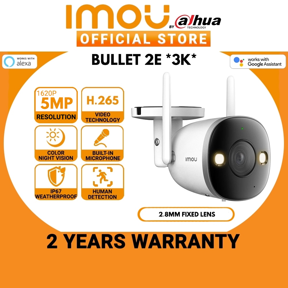 Imou Dahua Bullet 2E Bullet 3 5MP 3K Smart AI Human Detection IP67 ...