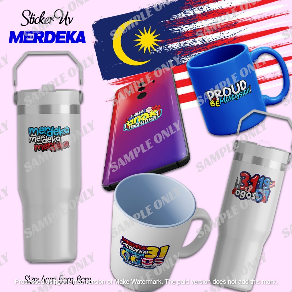 Sticker Uv MERDEKA / Tema MERDEKA / Kemerdekaan / Hari Kebangsaan ...