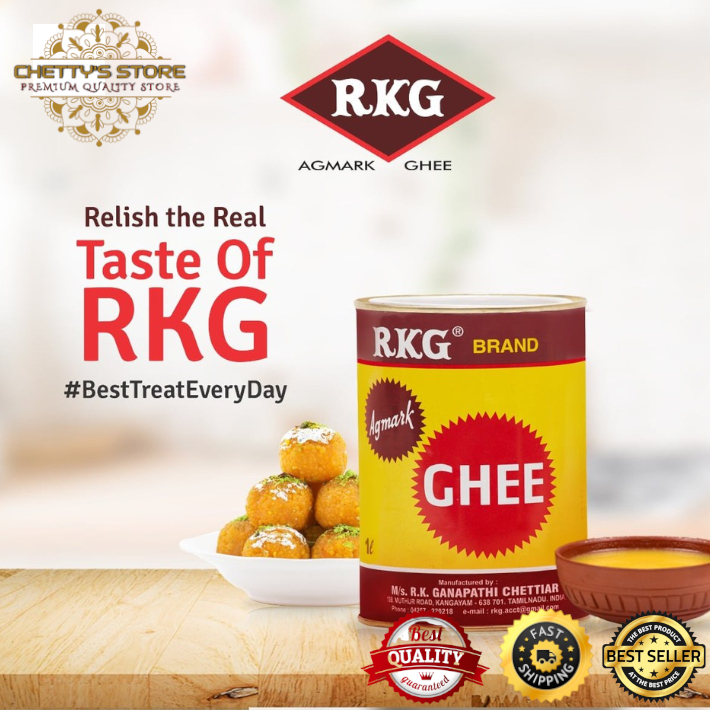 [NEW STOCK] ORIGINAL Pure RKG Agmark Ghee 200ML/500ML/1L (Minyak Sapi ...