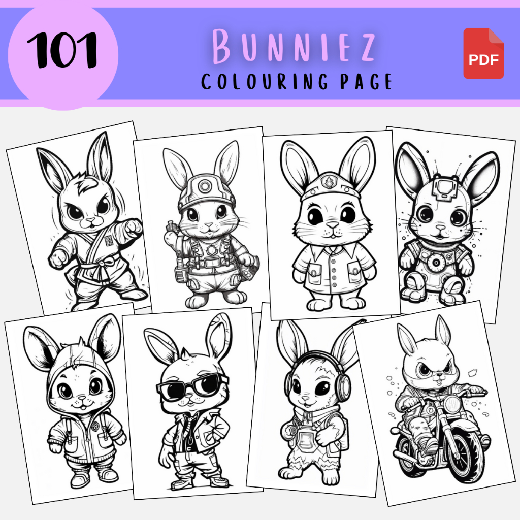 [PDF] A093 Bunniez Colouring Pages | Adult Colouring Book | Shopee Malaysia