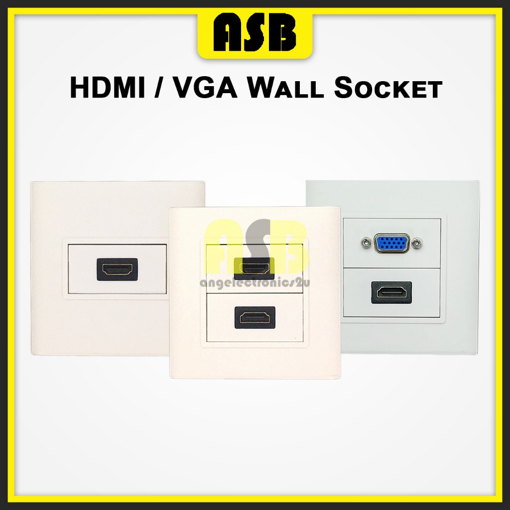 (1pc) HDMI VGA 3x3 Plate Wall Socket ( Single / Double / HDMI & VGA ...