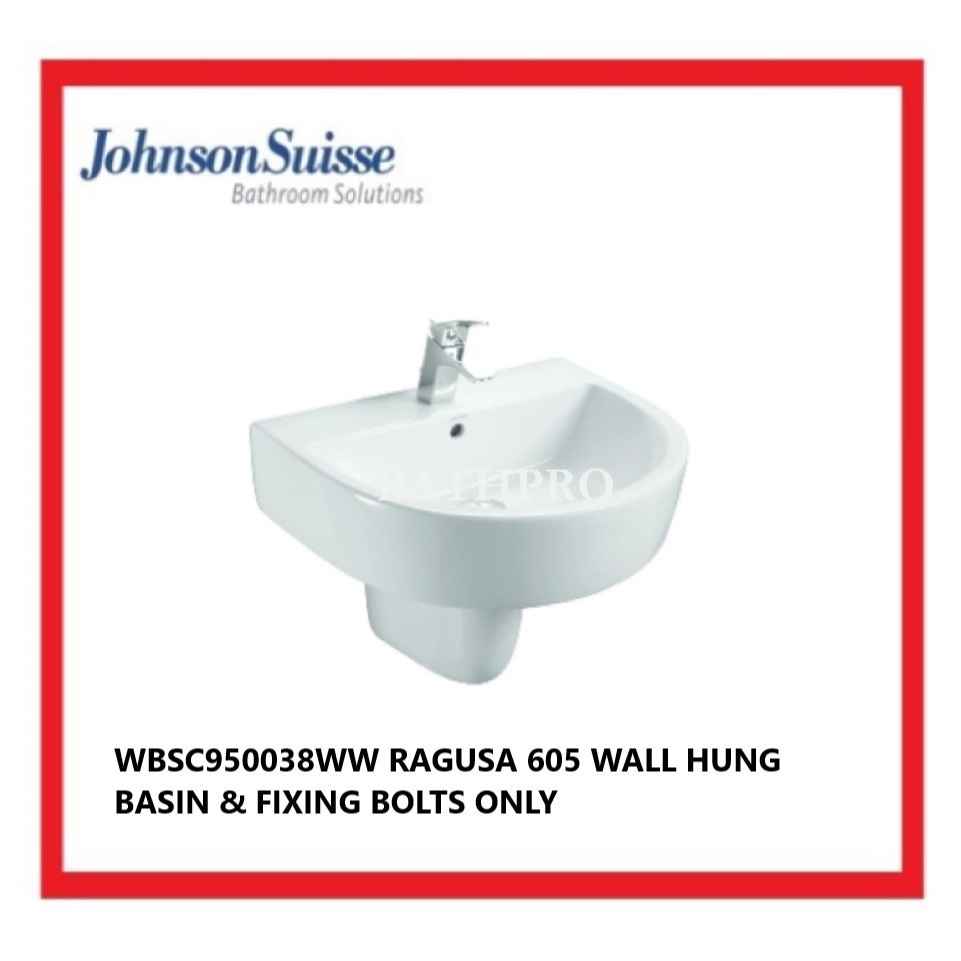 SINKI TANDAS JOHNSON SUISSE RAGUSA 605 WALL HUNG BASIN WBSC950038WW ...