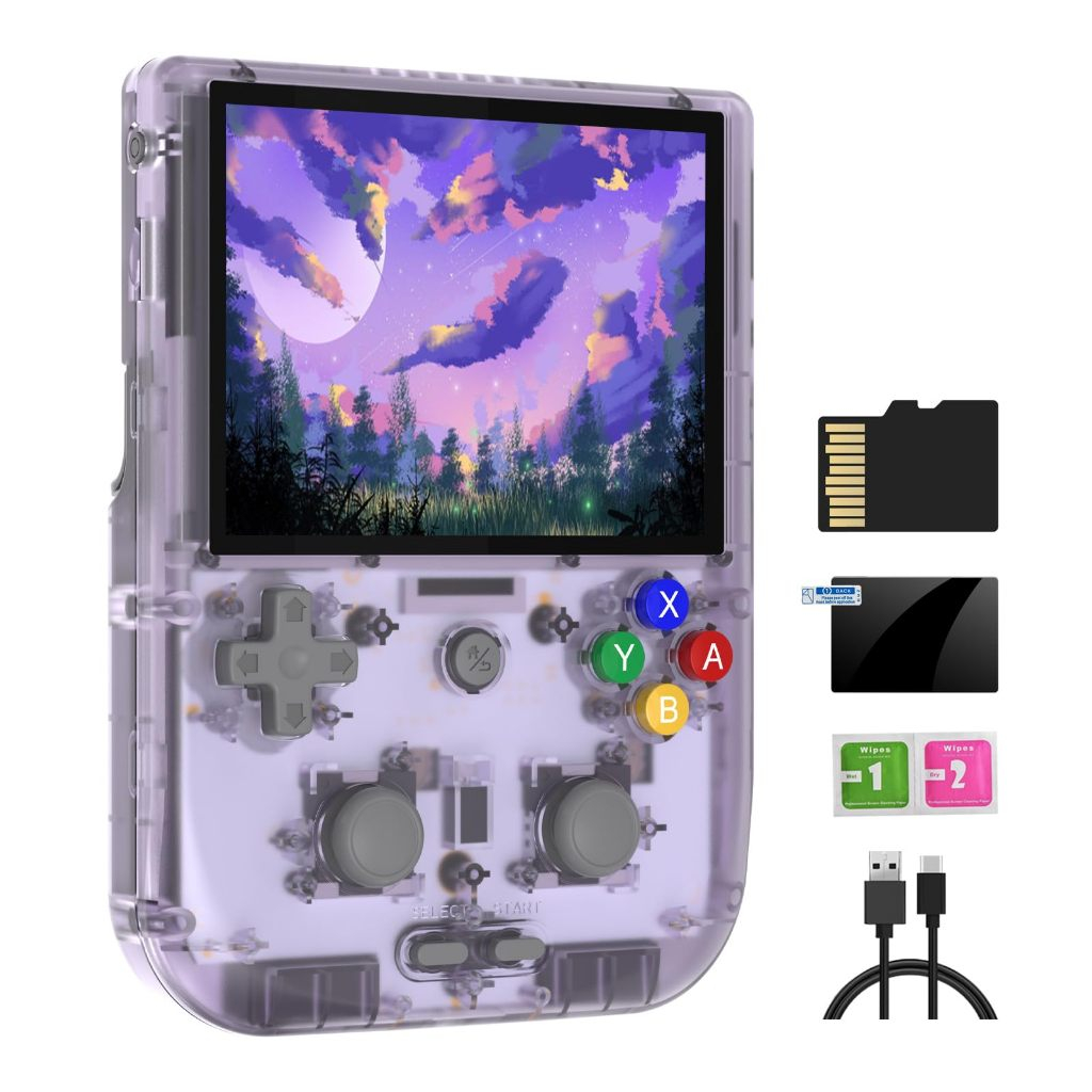 ANBERNIC RG405V IN Purple Transparent 4.0" IPS Touch 640x480 Retro ...