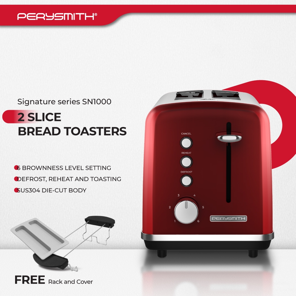 PerySmith 2 Slice Bread Toaster Signature Series SN1000 | Shopee Malaysia