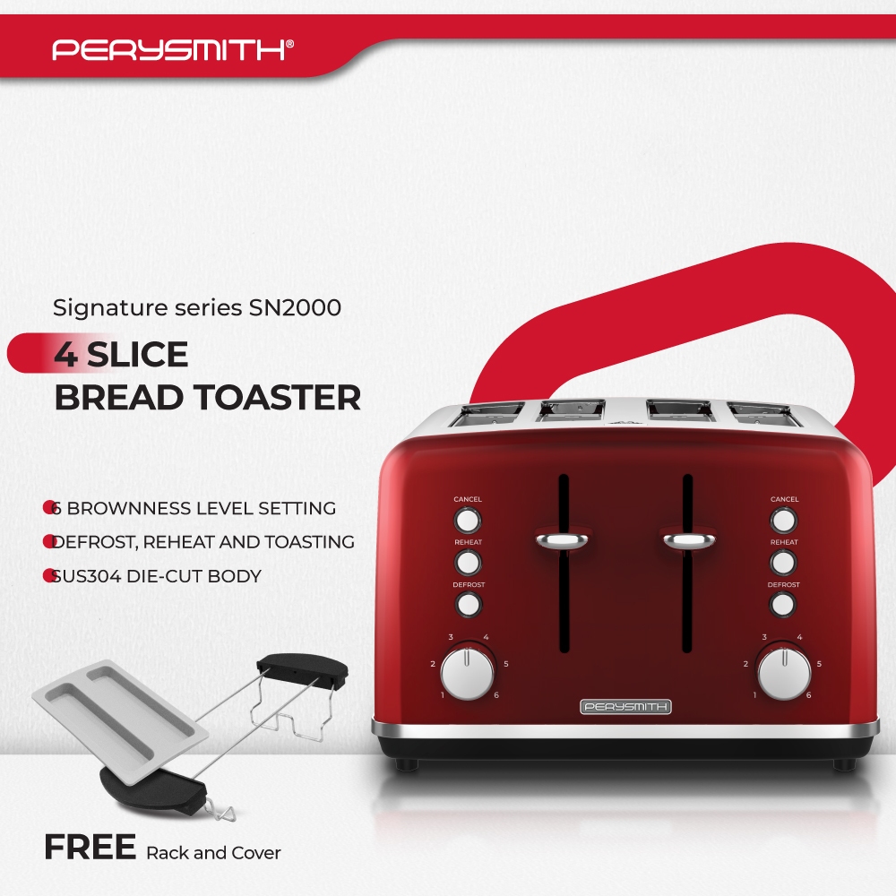 PerySmith 4 Slice Bread Toaster Signature Series SN2000 | Shopee Malaysia