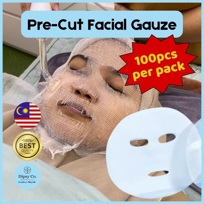 【READY STOCK】100pcs Disposable Spa Face Gauze/ Mask Paper Sheet/ Beauty ...