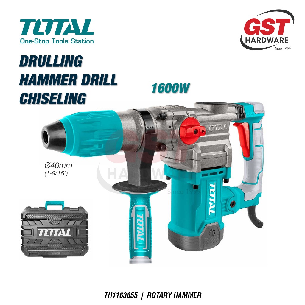 TOTAL TH1163855 Rotary Hammer 1600W Rotary Hammer Drill Rotary Hammer ...