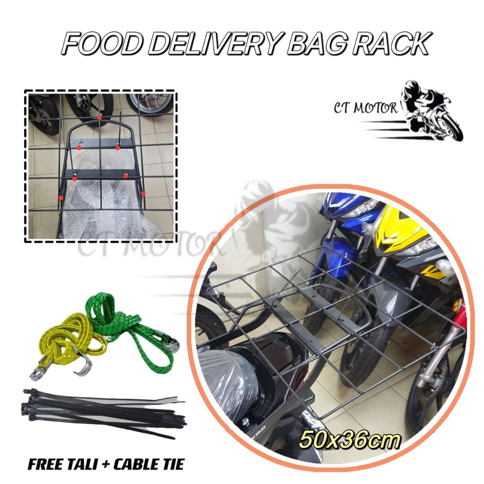 Food delivery Bag Motorcycle Bag Rack / Iron Carrier / Tapak Rack ...
