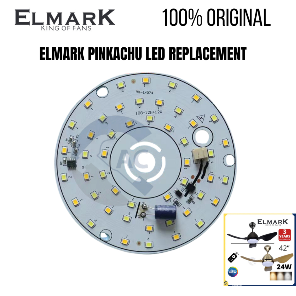 ELMARK PINKACHU Original Ceiling Fan Light Kit LED Replacement Panel ...