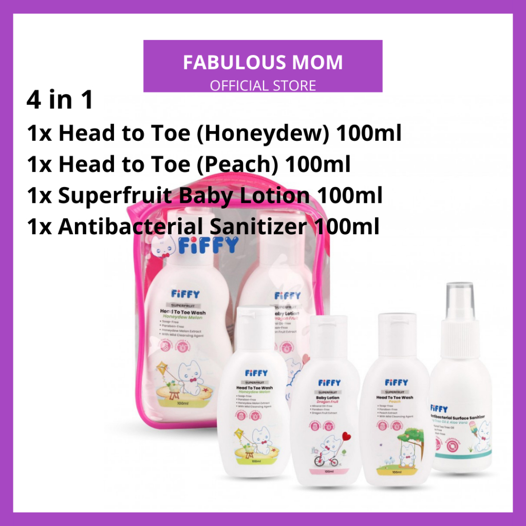 [FIFFY] Baby Travel Toiletries Set SuperFruit Sanitizer Head To Toe ...