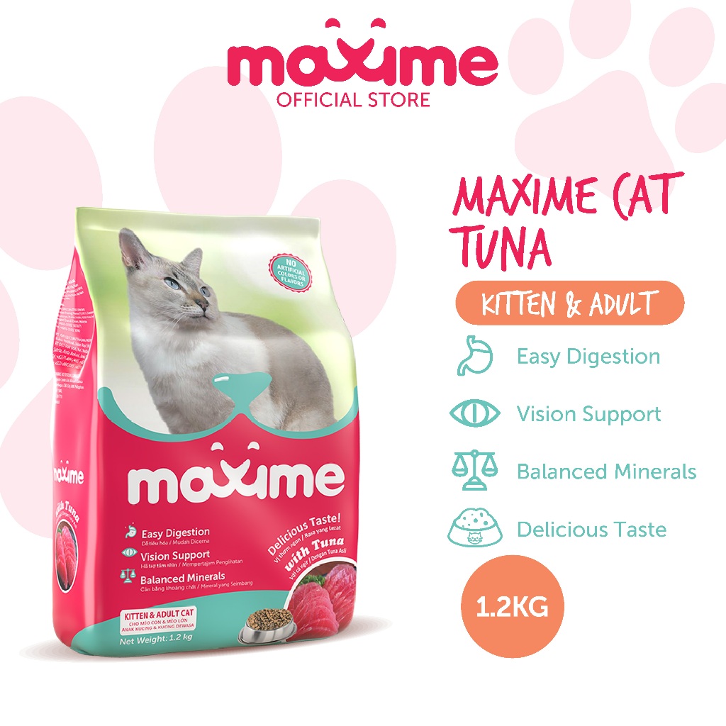 Maxime Dry Cat Food Kitten & Adult - Tuna Flavor (1.2kg) | Shopee Malaysia