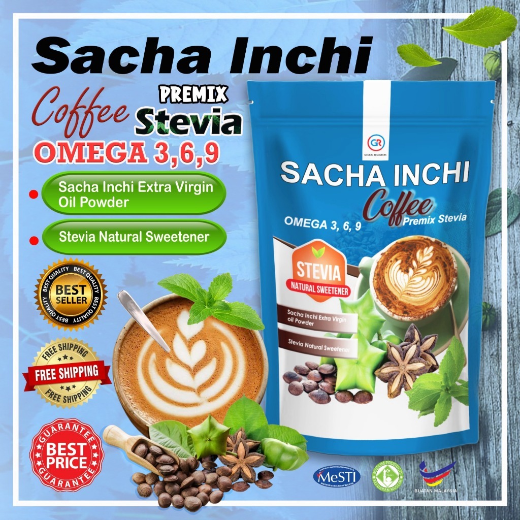 KOPI SACHA INCHI + STEVIA KOPI COFFEE ORIGINAL PRACAMPUR 15 SACHET 15 ...