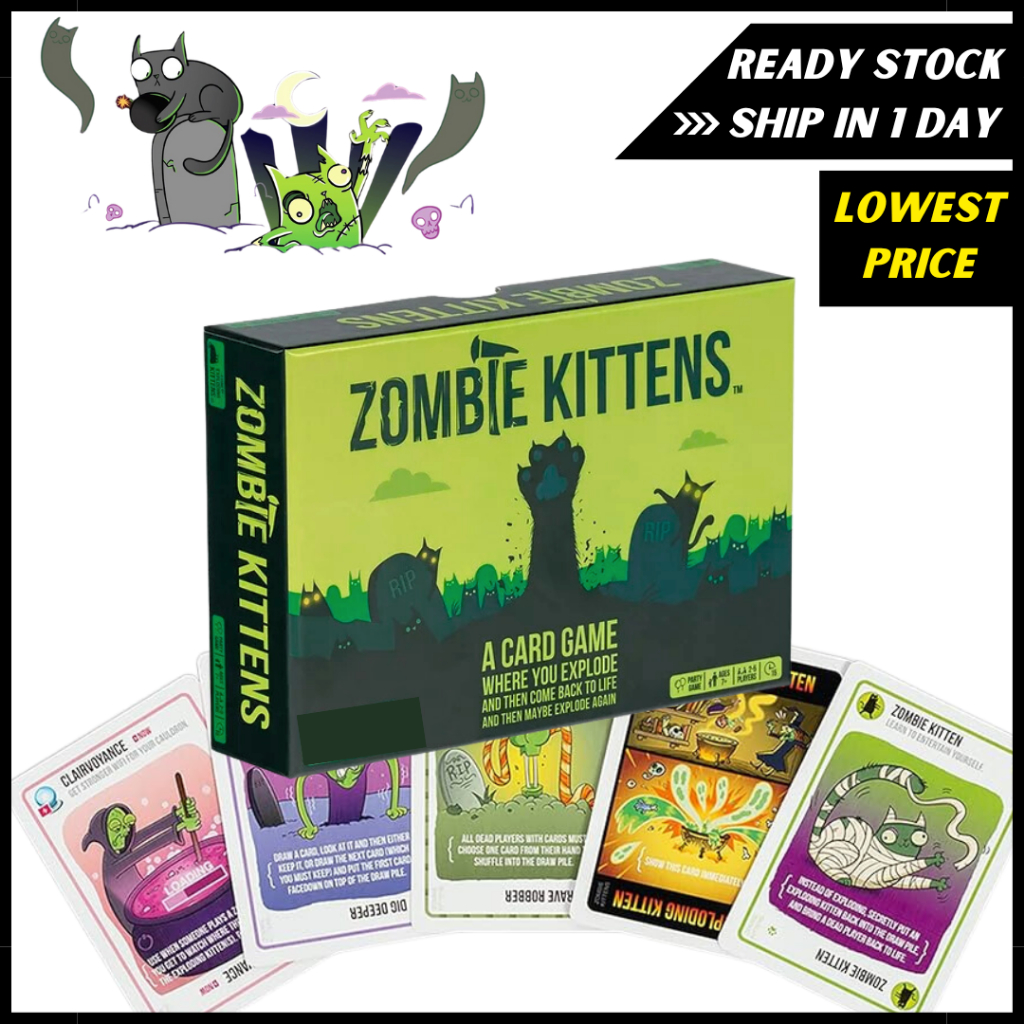 Zombie Kittens Card Games Base Edition Imploding Kittens Expansion ...