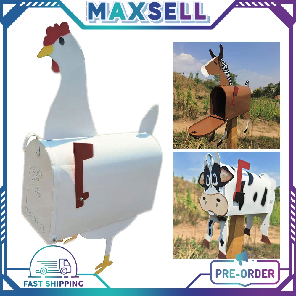 NEW Cute Unique Animal Decor Mailbox Horse Chicken Cattle Letterbox ...
