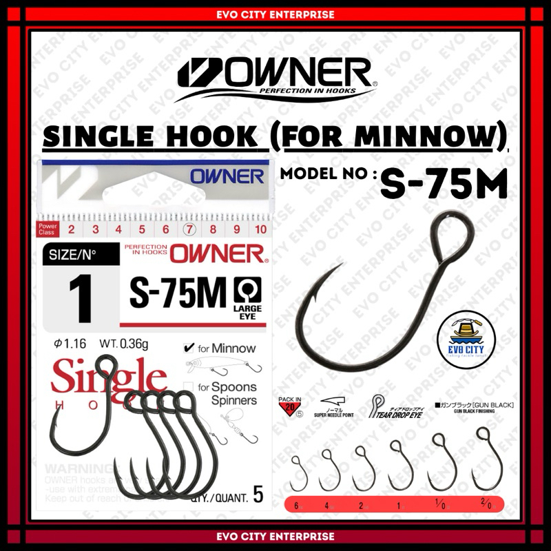 Owner Single Hook S-75M ( for Minnow ) | Shopee Malaysia