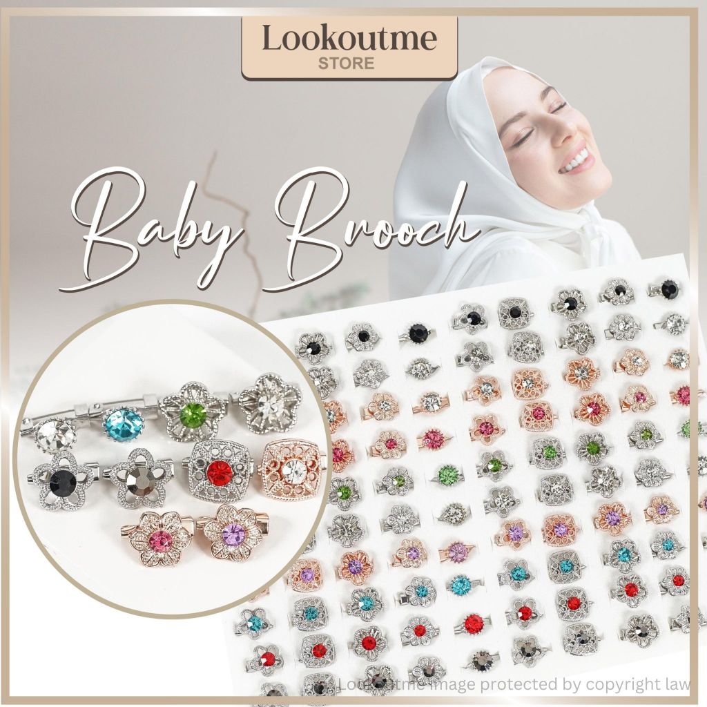 Baby Brooch Kerongsang Random Satu Batu Diamond 100pcs Pin Tudung Shawl ...