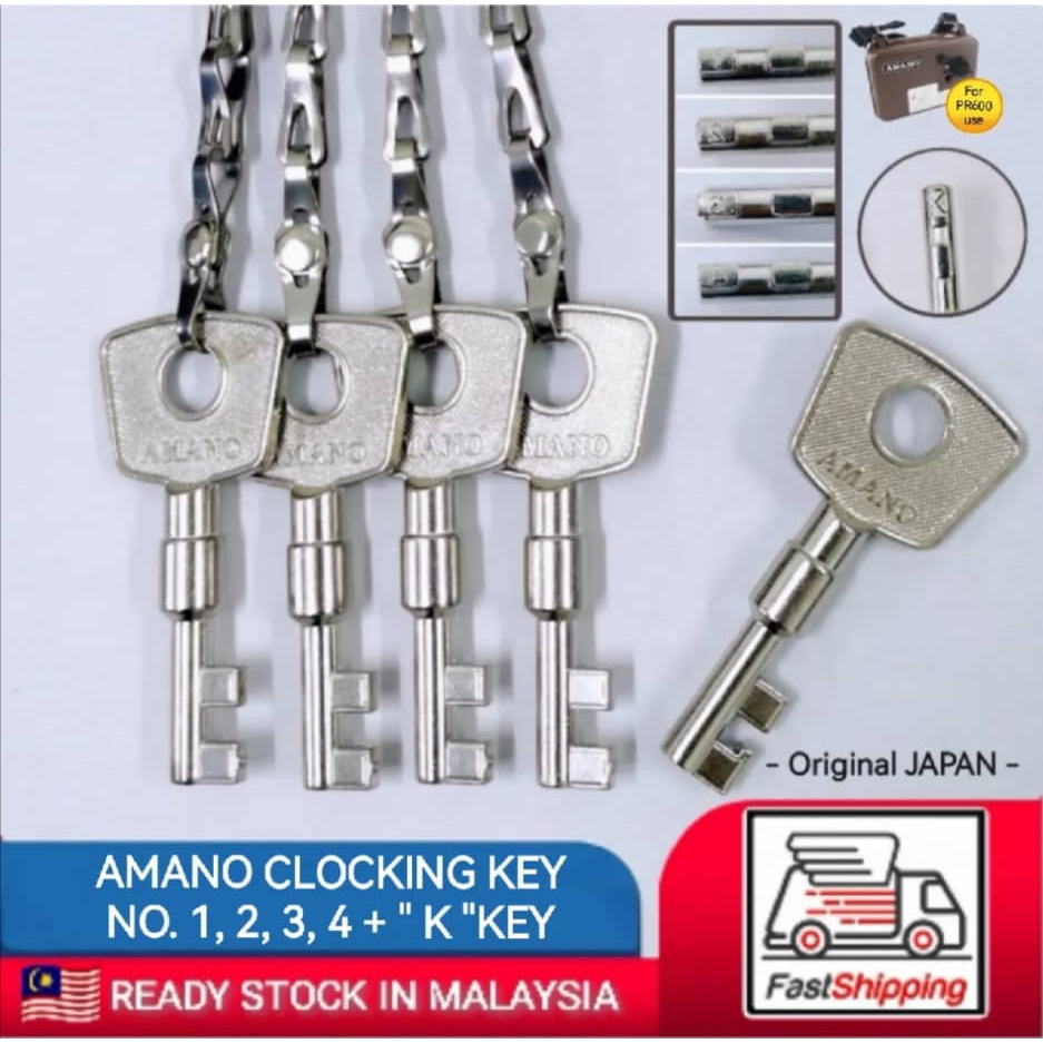 AMANO Kunci Amano Station Key No.1,2,3,4 +K Key | Kunci Jam Amano For ...