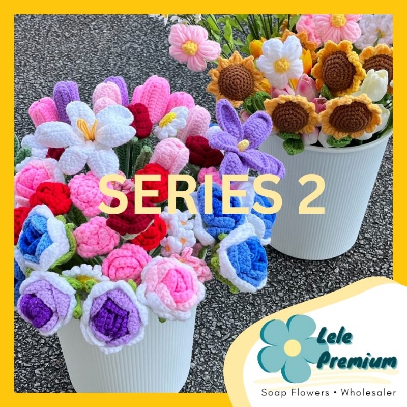 LELE (1pc) CHEAPEST Crochet Knitted Flower Dont Forget Me/Puff/Little ...