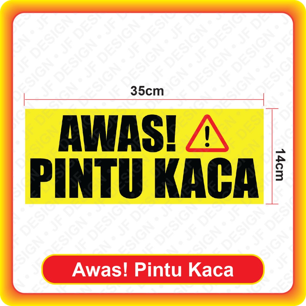Quality Custom Awas! Pintu Kaca Sticker [Transparent Sticker][Clear ...
