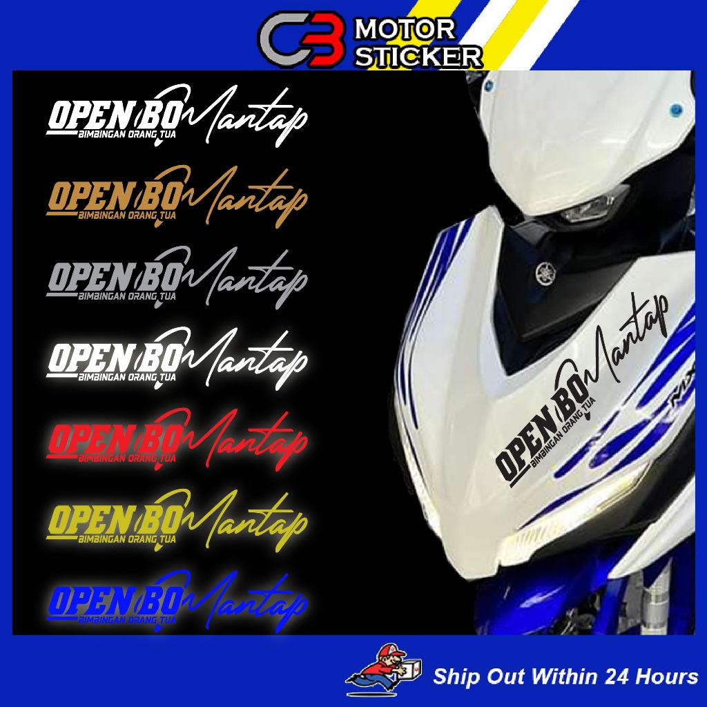 OPEN BO MANTAP STIKER MOTOR HONDA YAMAHA STICKER / M613 | Shopee Malaysia