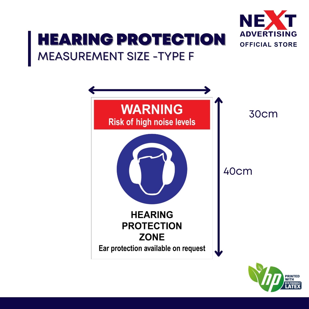 Hearing Protection Zone Safety Signage | Zon Perlindungan Pendengaran ...