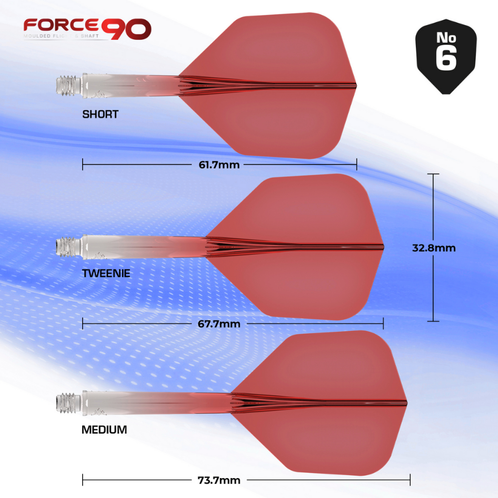Mission Darts Flight - FORCE 90 No.2/No.6/Slim Hard Material Integrated ...