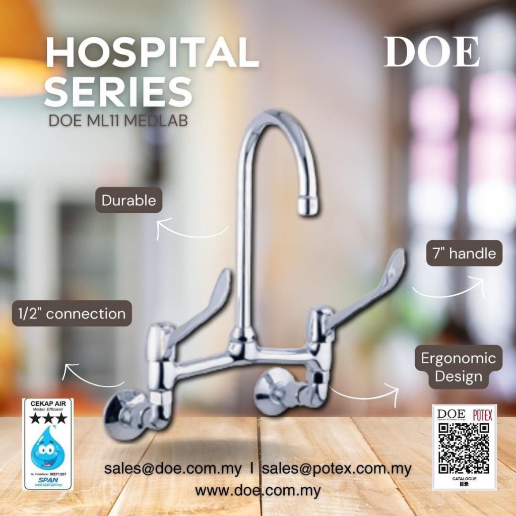 BRAND DOE MEDLAB 1/2" Wall Mounted Elbow Action Mixer ML11 & DOE MEDLAB ...