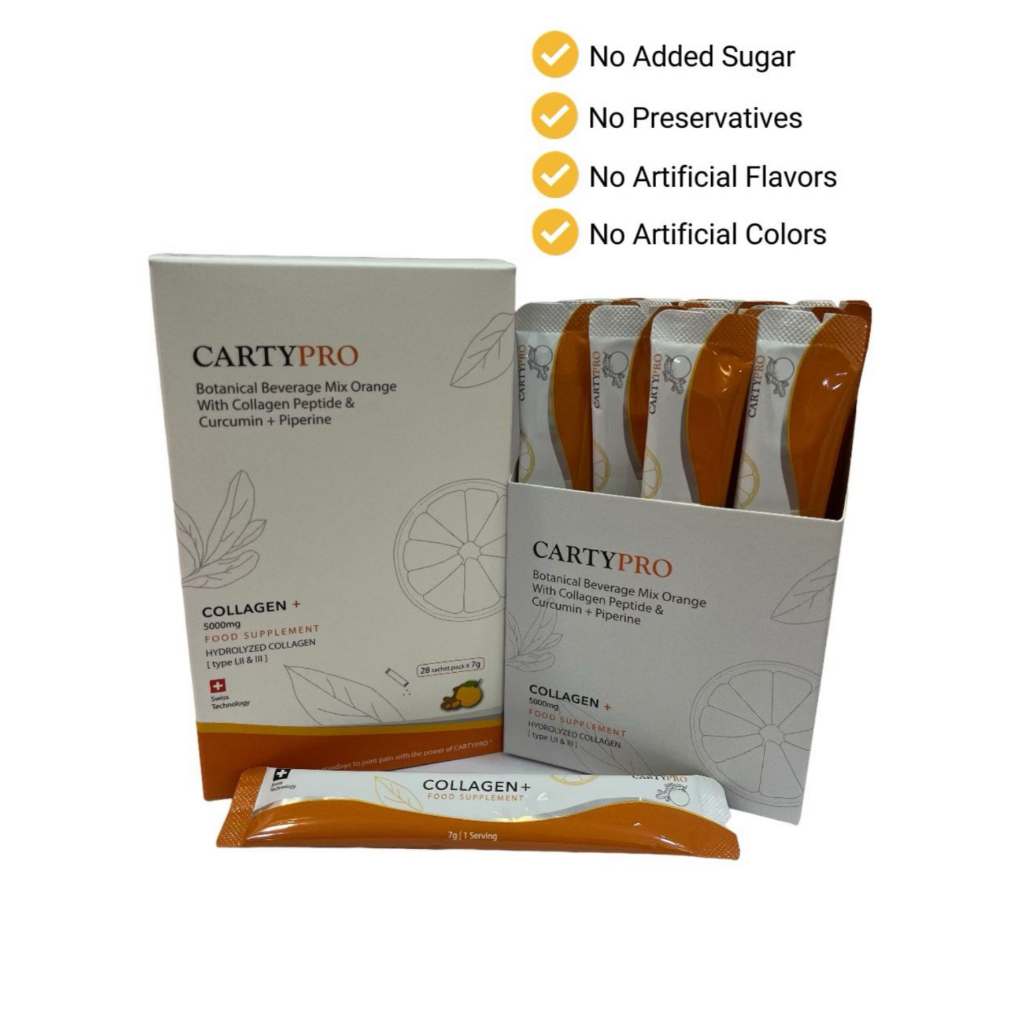 Cartypro Sachet 7g x 28's (Exp: 01/27) Hydrolysed Collagen I, II, III ...