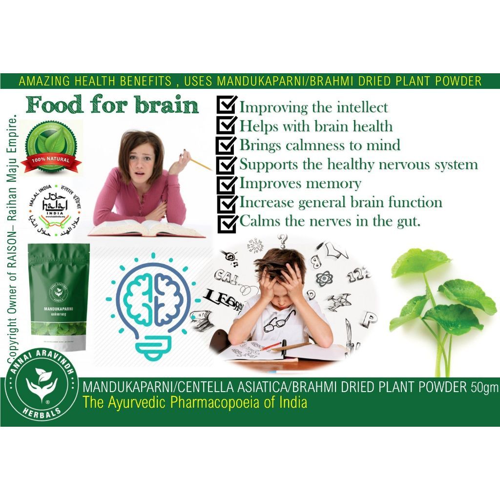 MANDUKAPARNI CENTELLA ASIATICA/BRAHMI DRIED PLANT POWDER 50gm The ...