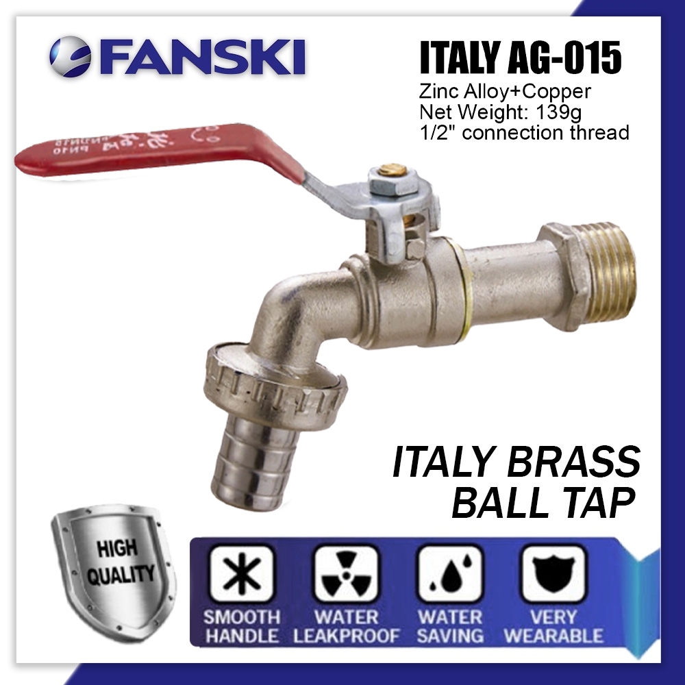 AG015 Wall Bib Tap Ball Valve Washing Machine Tap Connector Bibcock ...