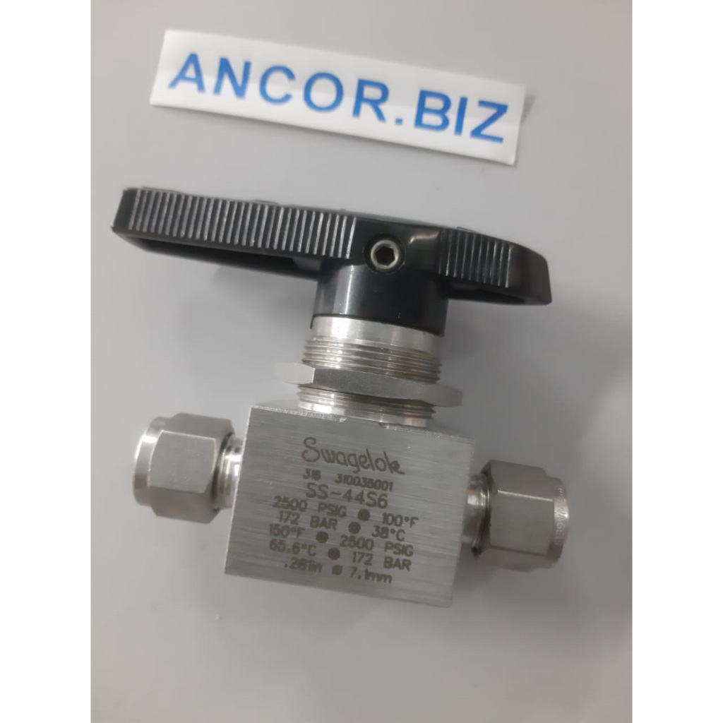 SS-44S6 Stainless Steel 1-Piece 40 Series Ball Valve, 6.0 Cv, 3/8 in ...