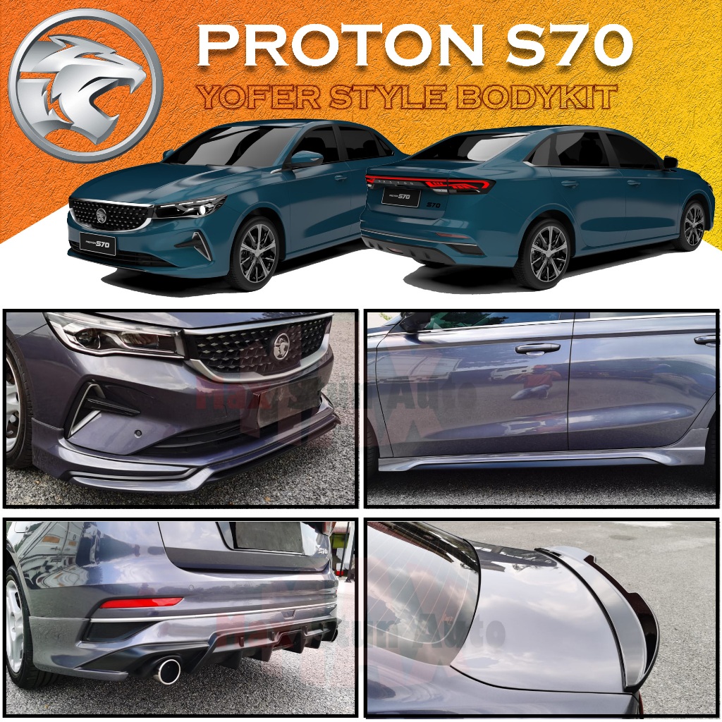 PROTON S70 2024 YOFER STYLE FULL SET SKIRTING (FRONT SKIRT, SIDE SKIRT ...