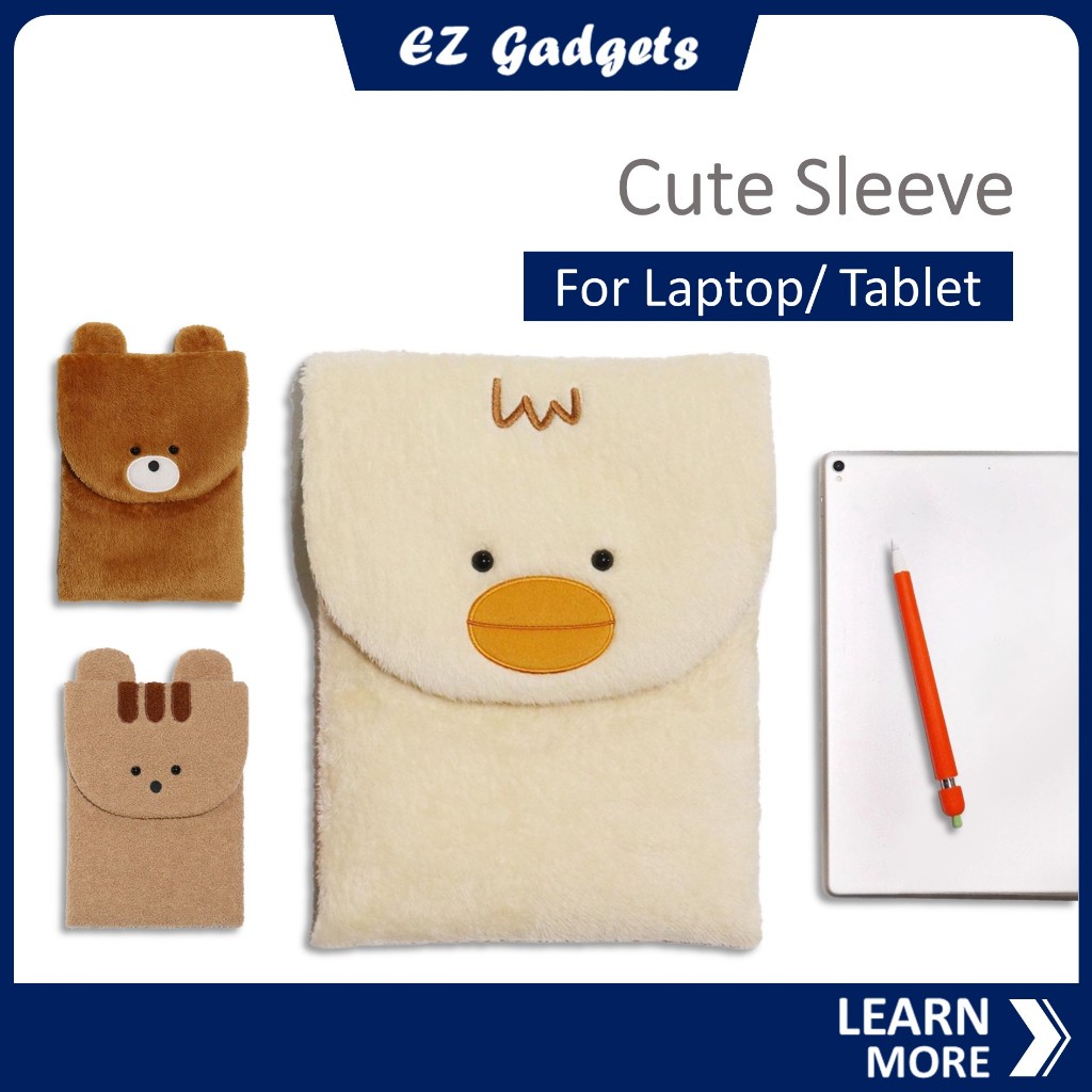 Fluffy Laptop Sleeve Korean Ins Cute Tablet Sleeve Soft Laptop Bag ...