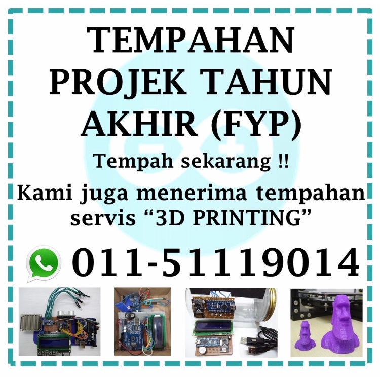 Fyp Tempahan Projek Tahun Akhir Arduino Iot Raspberry Pi Esp32 Nodemcu Robotik