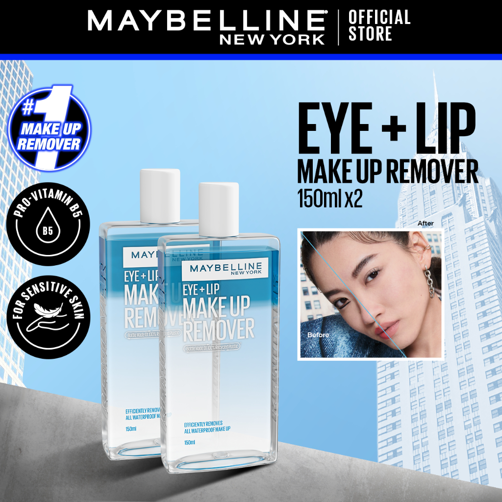 Maybelline Eye and Lip Makeup Remover Bundle (150ml x 2) | Shopee Malaysia